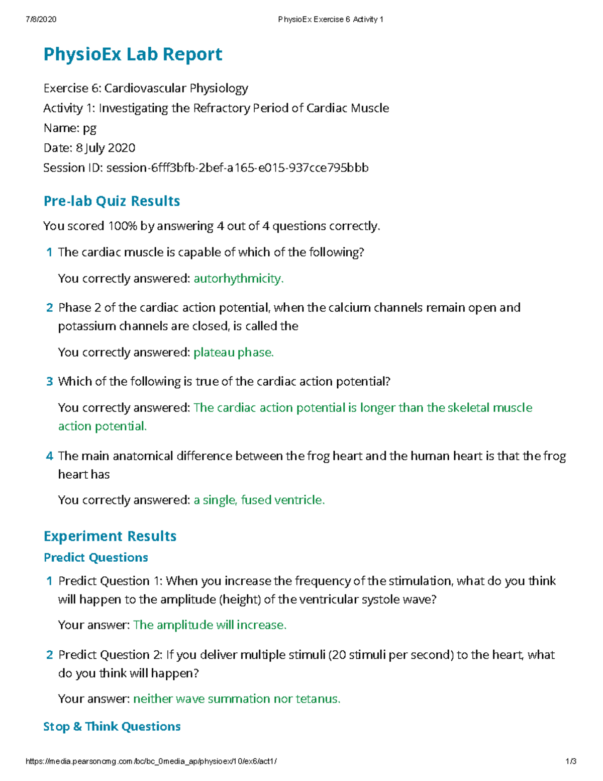Physioex 6 Cardiovascular Physiology Refractory Period Insights