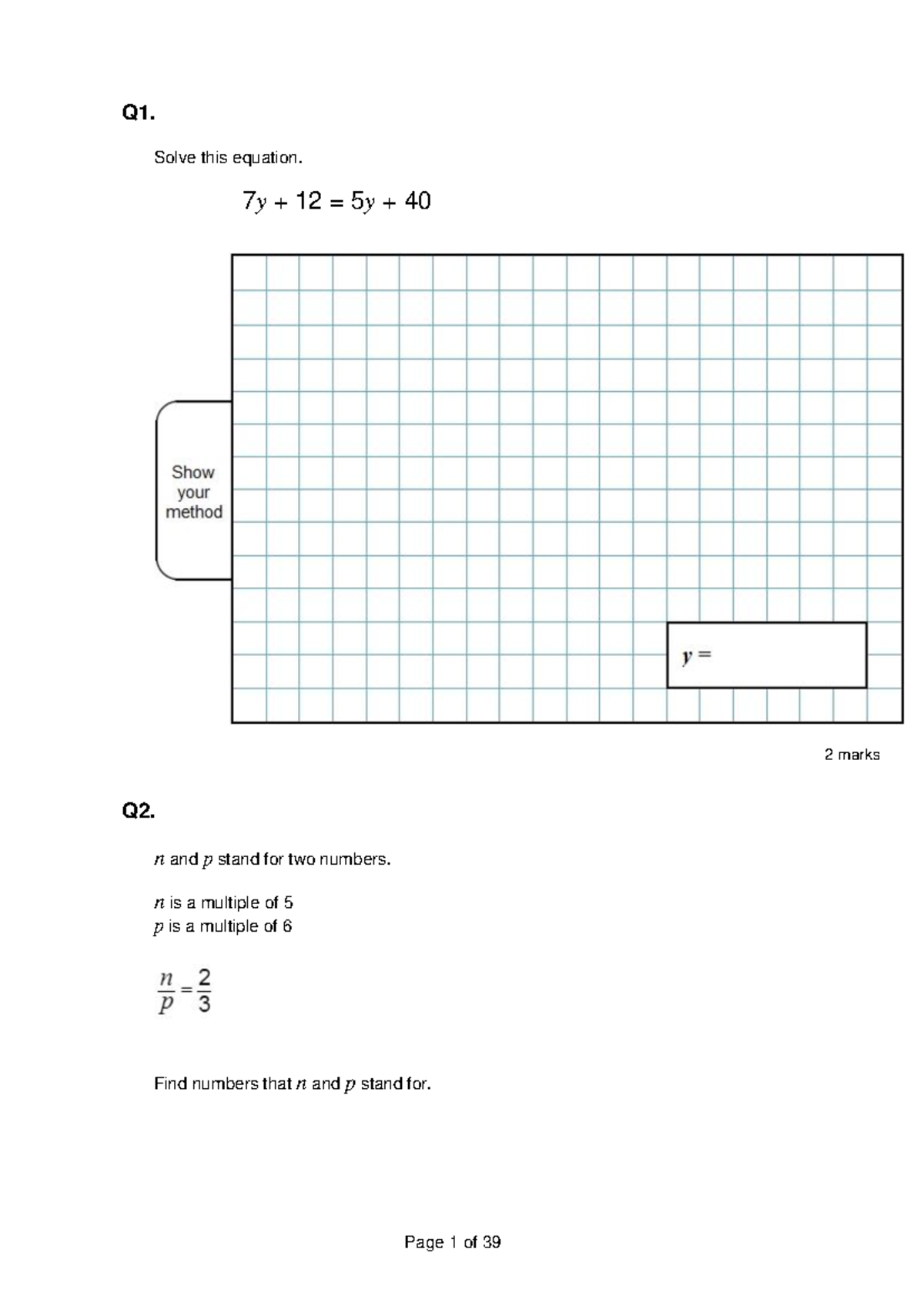 Year 6 SATS Maths Practice Questions: Challenging Problems for Students ...