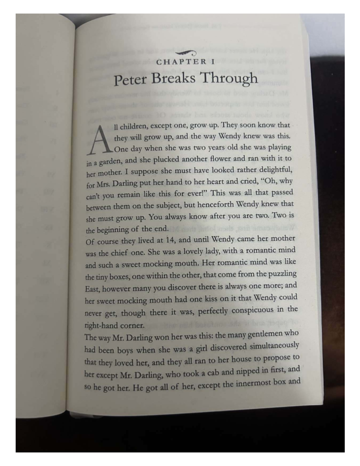 CHAPTER I: Peter Breaks Through - J.M. Barrie’s Peter Pan Analysis ...