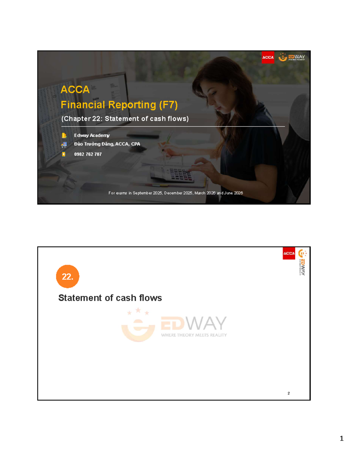 ACCA Financial Reporting (F7) - Chapter 22: Cash Flow Statement ...