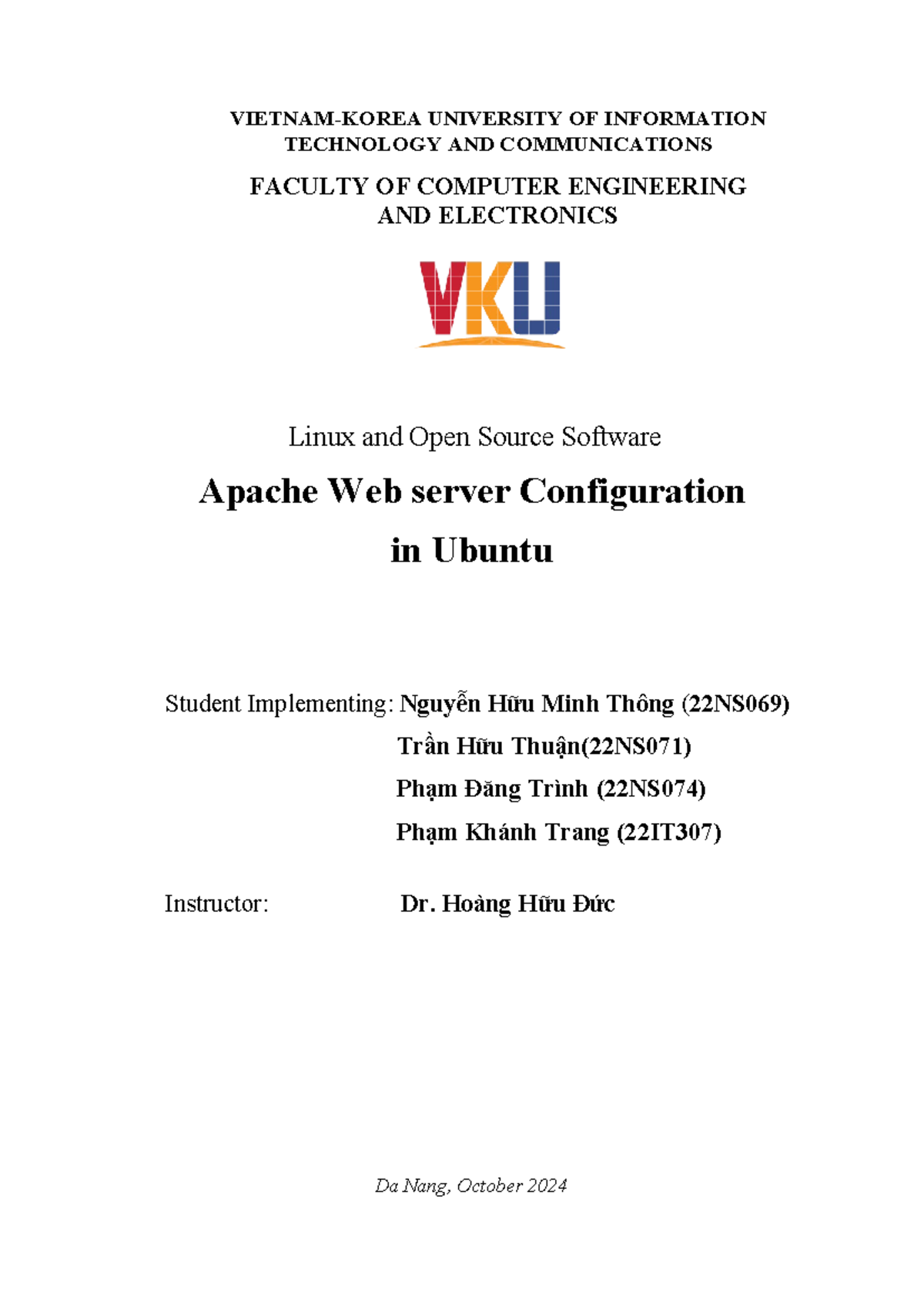 Linux Phan Mem Nguon Mo - VIETNAM-KOREA UNIVERSITY OF INFORMATION ...