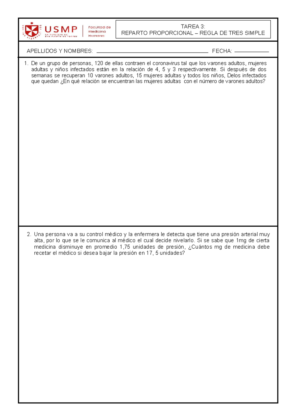 Tarea 3: Reparto Proporcional y Regla de Tres - Matemáticas Aplicadas ...