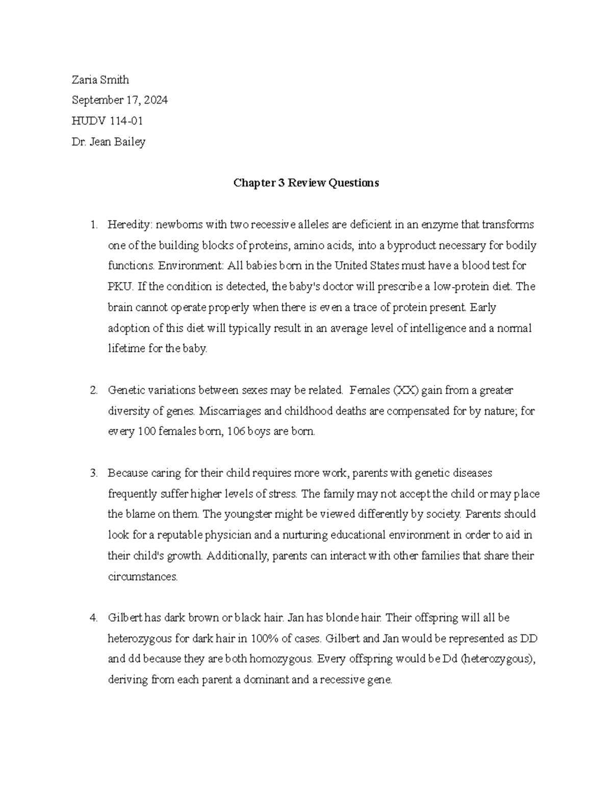 Chapter 3 Review Questions - Zaria Smith September 17, 2024 HUDV 114 ...