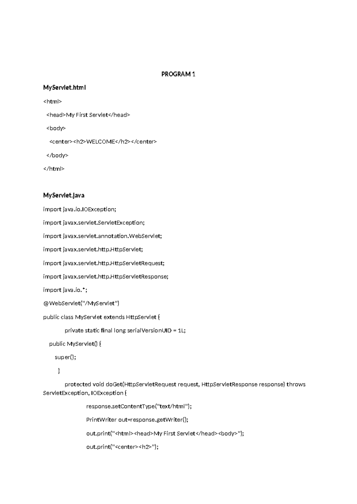 AJP 1-4 Coding Study Material: MyServlet and Pay Slip Generation - Studocu