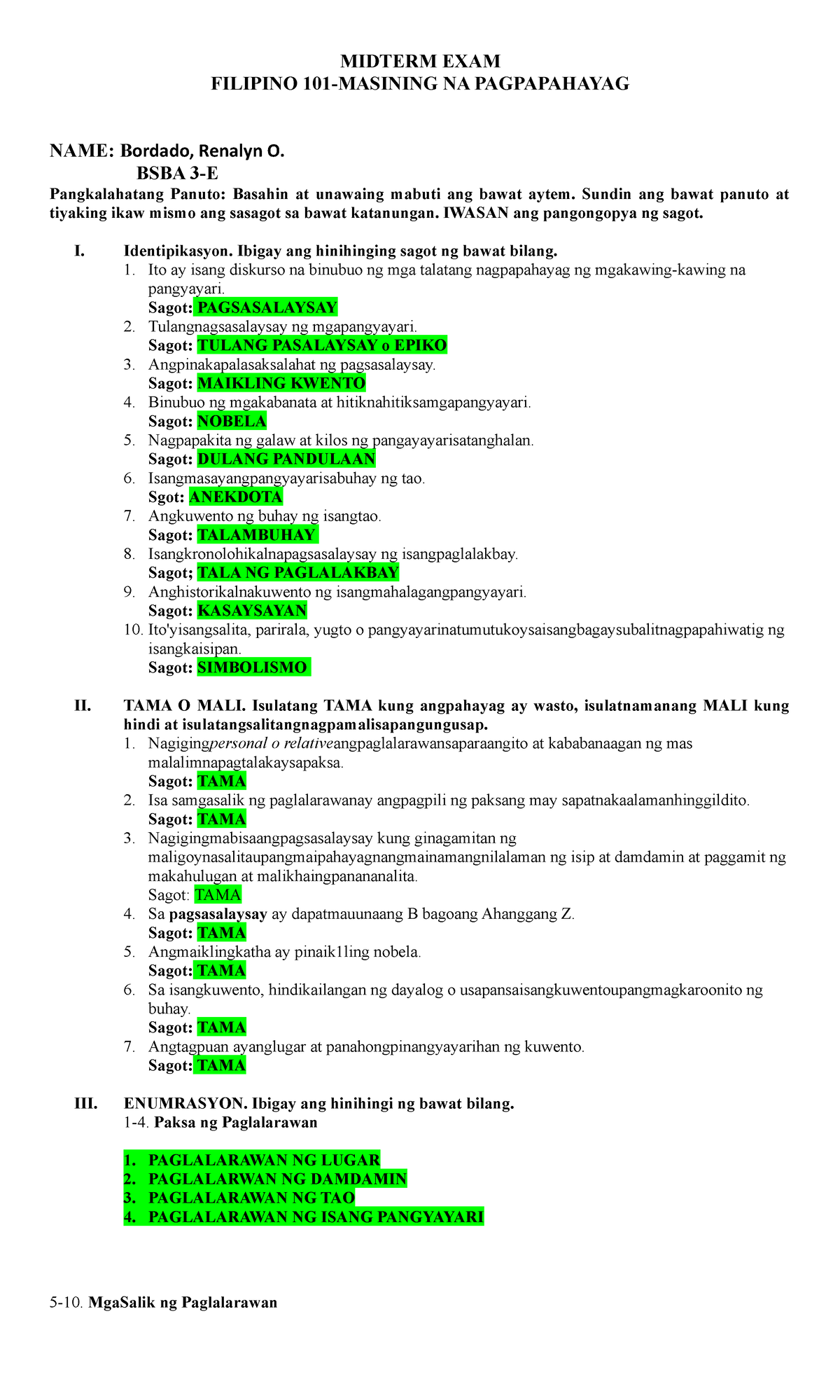 Bordado BSBA3E Filipino Midtermexam - MIDTERM EXAM FILIPINO 101 ...