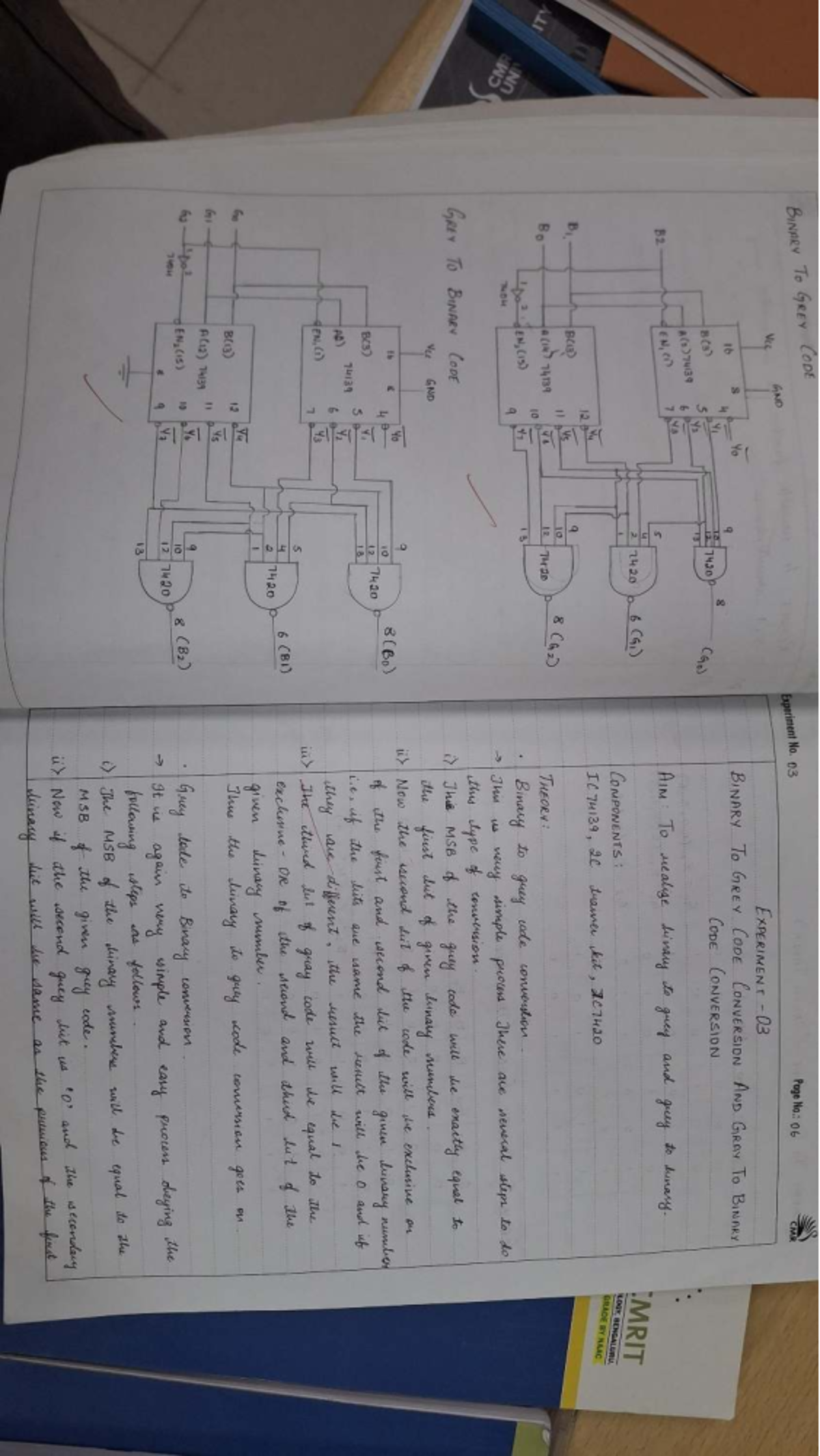 BINARY To GREY CODE & GREY To BINARY Conversion - Experiment No. 03 ...