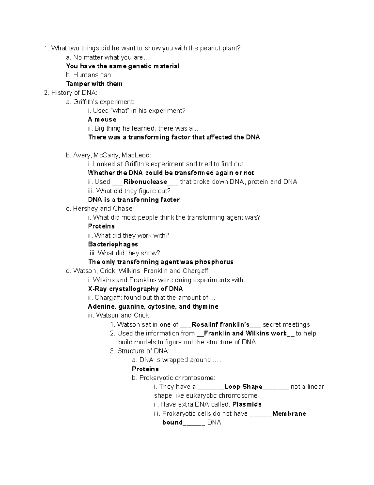 U6M1A2 - Bozeman DNA and RNA Part 1 - What two things did he want to ...