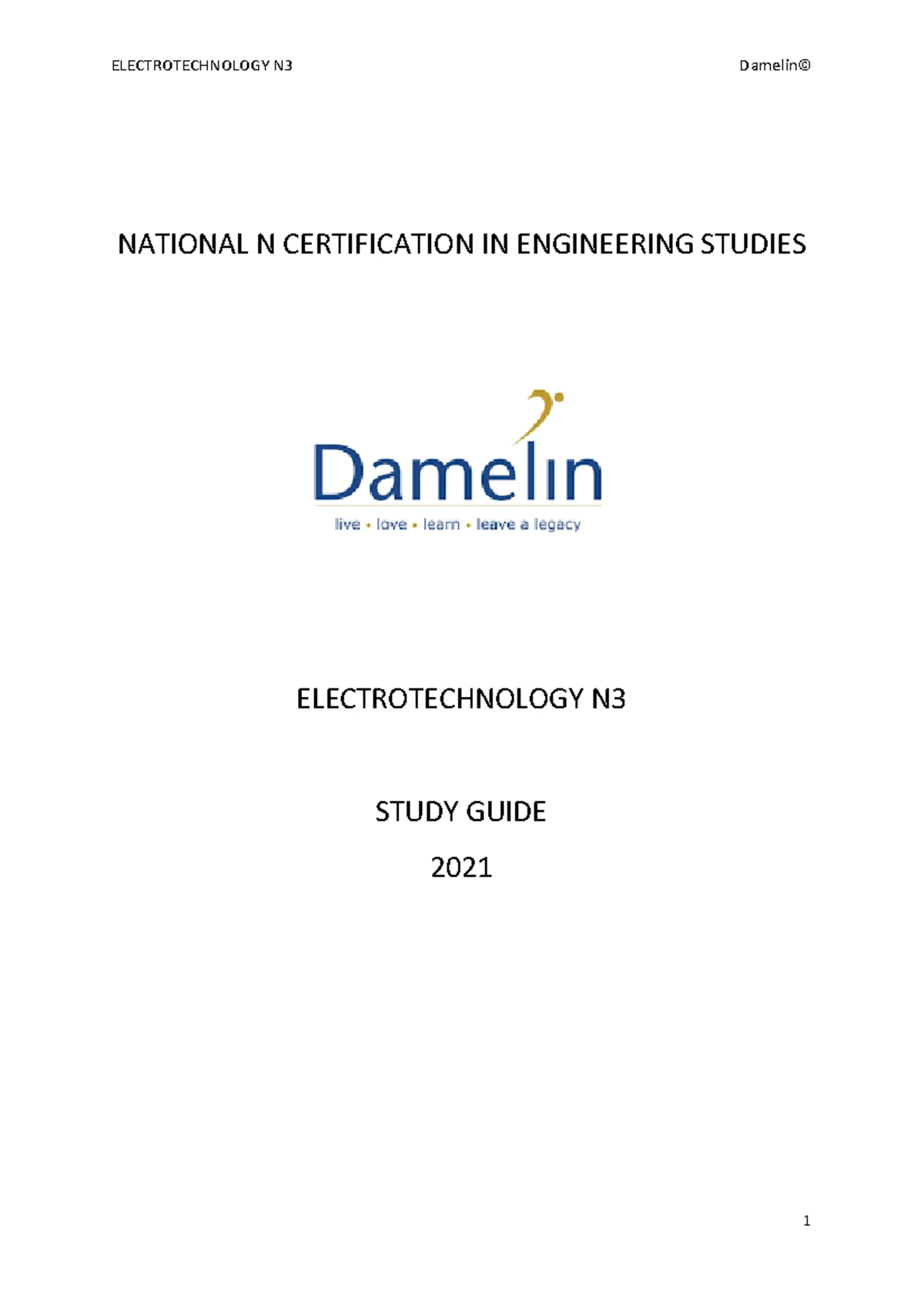 Study Notes - AC Theory - STUDY NOTES ELECTROTECHNICS N Week 4 AC ...
