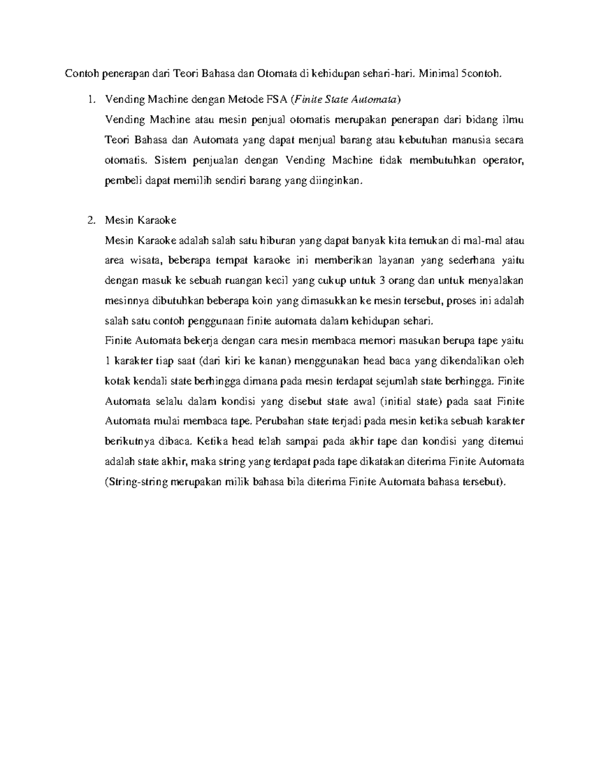 Penerapan Teori Bahasa & Otomata dalam Kehidupan Sehari-Hari - Studocu