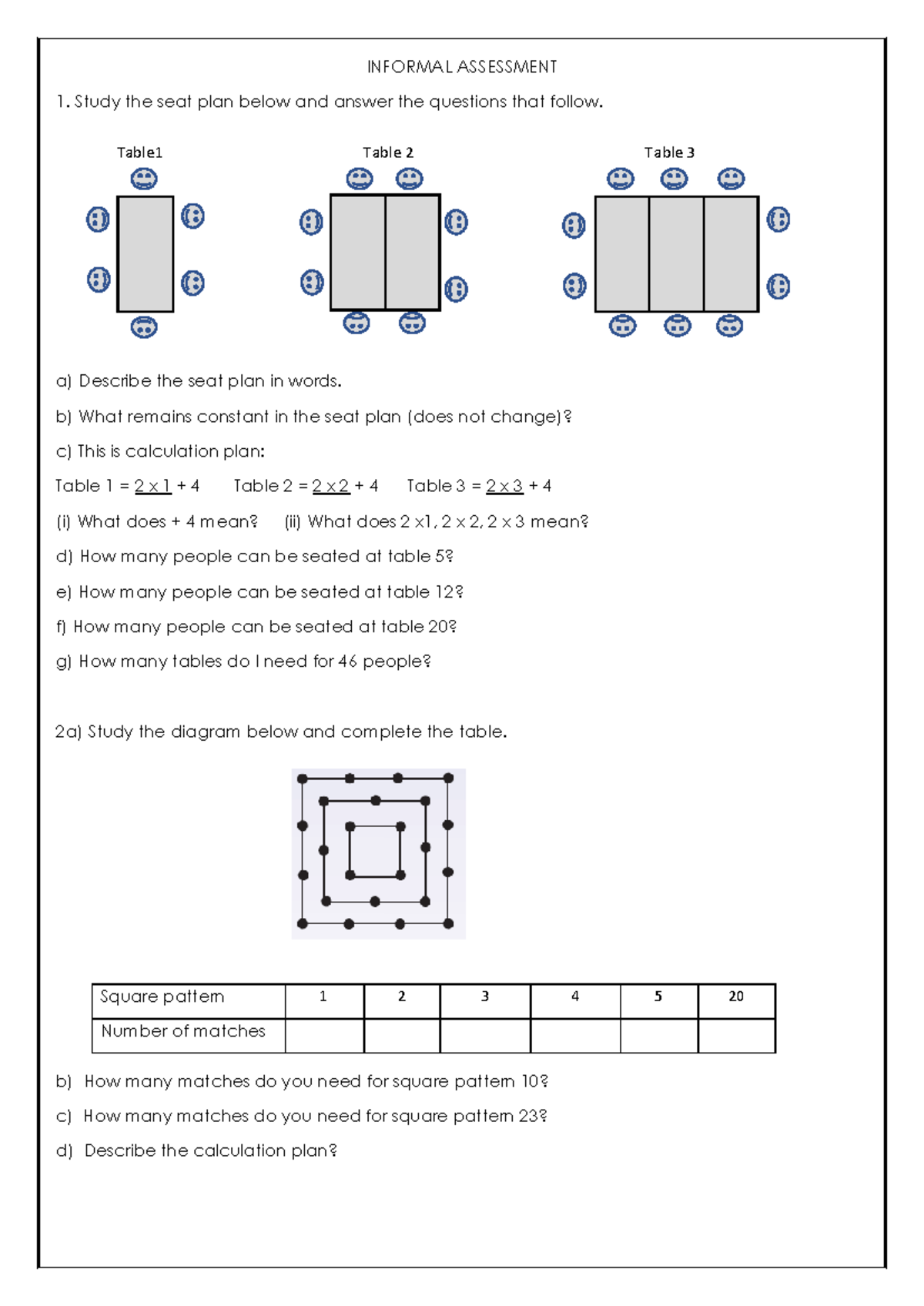 GET IP Grade 6 Mathematics Term 2 Week 5 Informal Assessment on ...