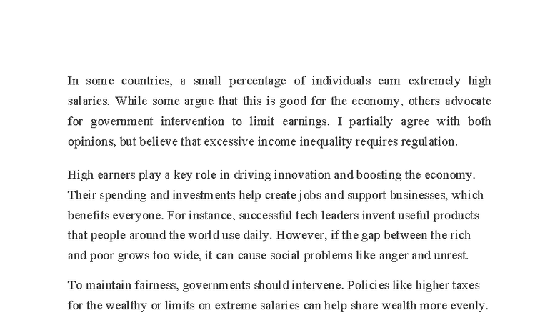 ECON 101: The Debate on High Salaries and Income Inequality - Studocu