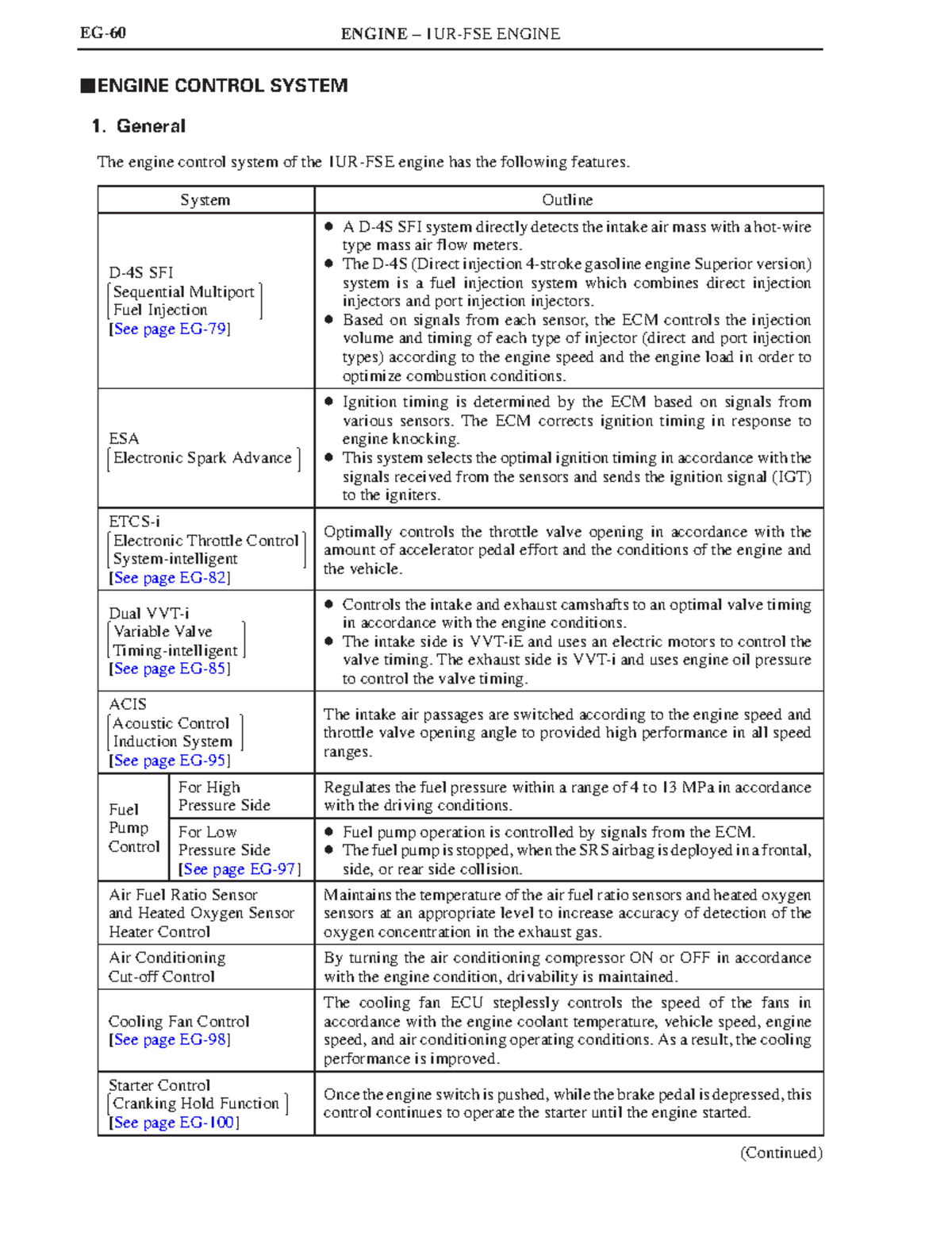 1UR-FSE Engine Control System Overview and Functions - Studocu