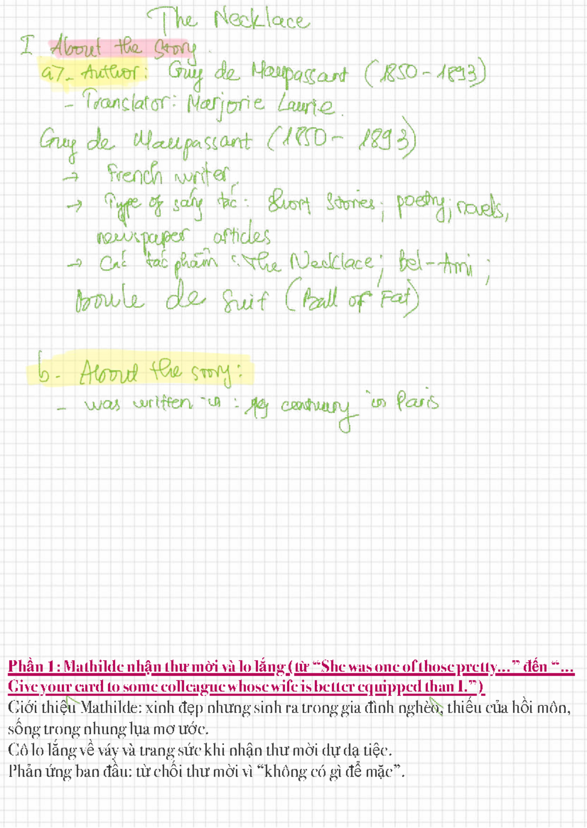 Dlvc - Nkj: Mathilde's Invitation Dilemma and Social Aspirations - Studocu