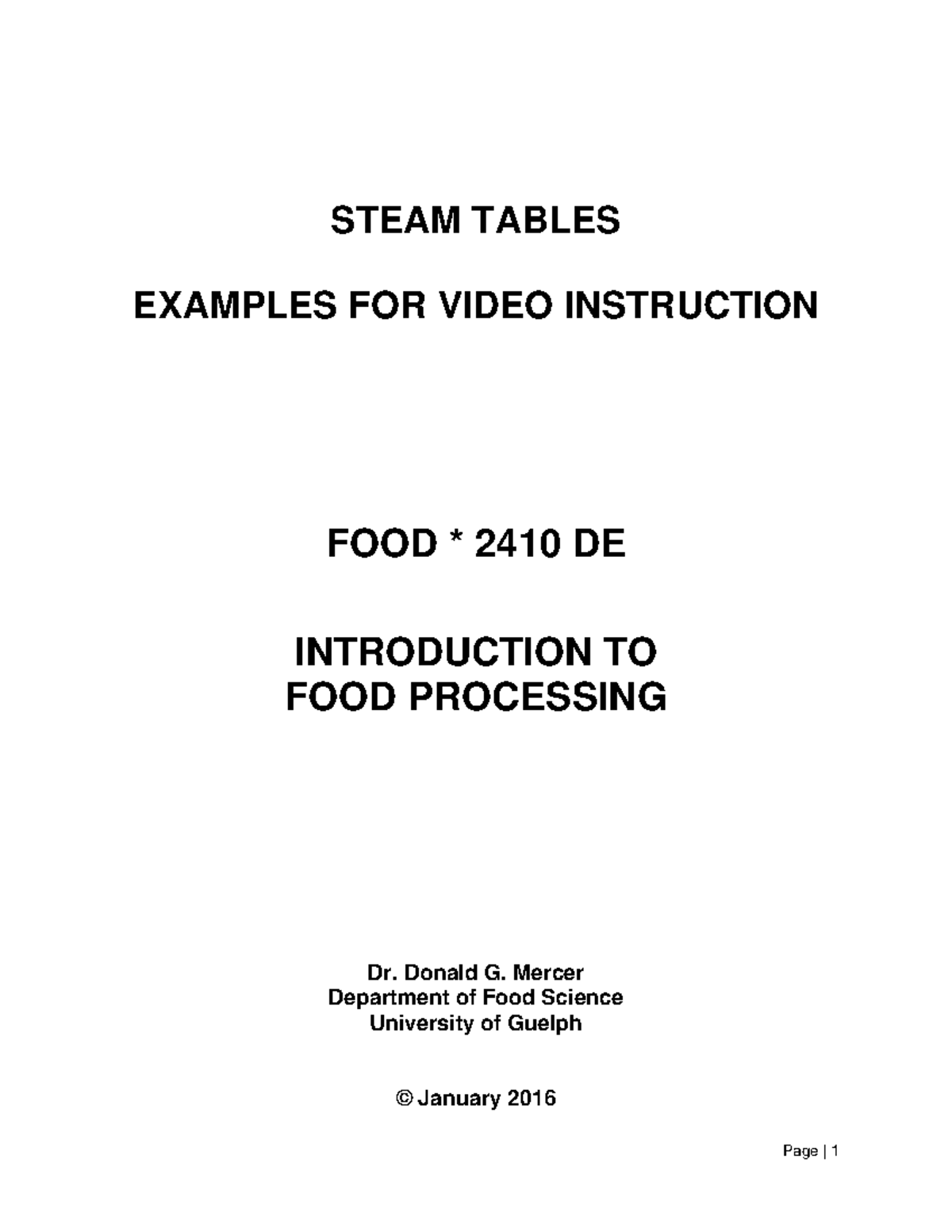 Steam table examples for video instruction in food 2410 - Studocu