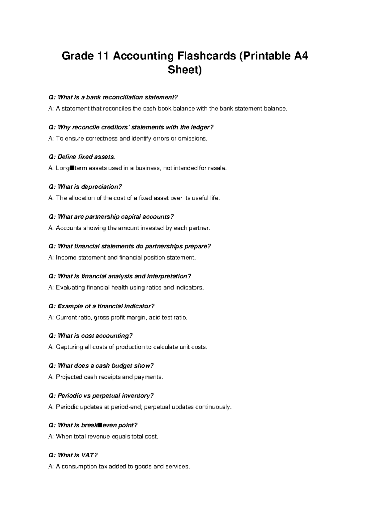 Grade 11 Accounting Flashcards: Key Concepts & Definitions - Studocu