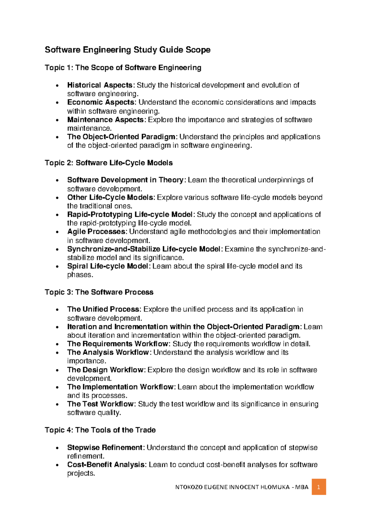 Software Engineering Study Guide Scope and Practice Exam Questions ...