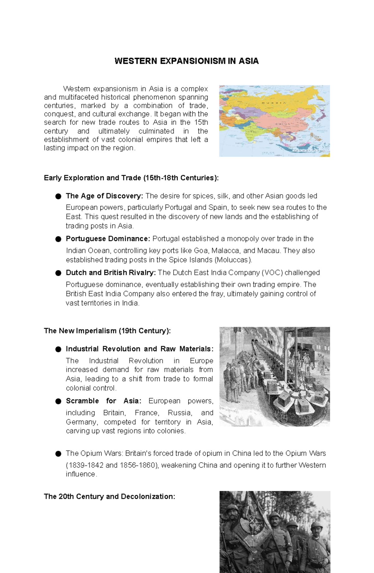 HIST 203: Western Expansionism in Asia - A Historical Overview - Studocu