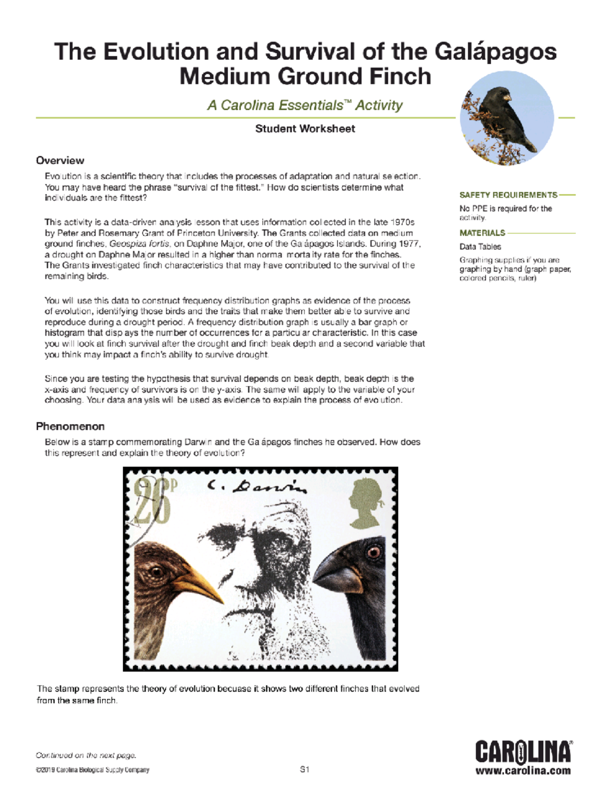 Evolution-and-Survival-Galapagos-Finch-CEss-Student - BIOL 202 - Studocu