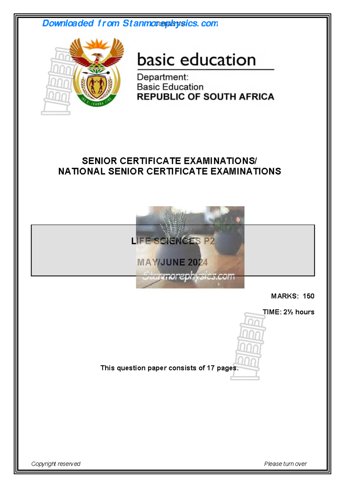 Life Sciences NSC Grade 12 May/June 2024 Paper 2 & Memo Review - Studocu