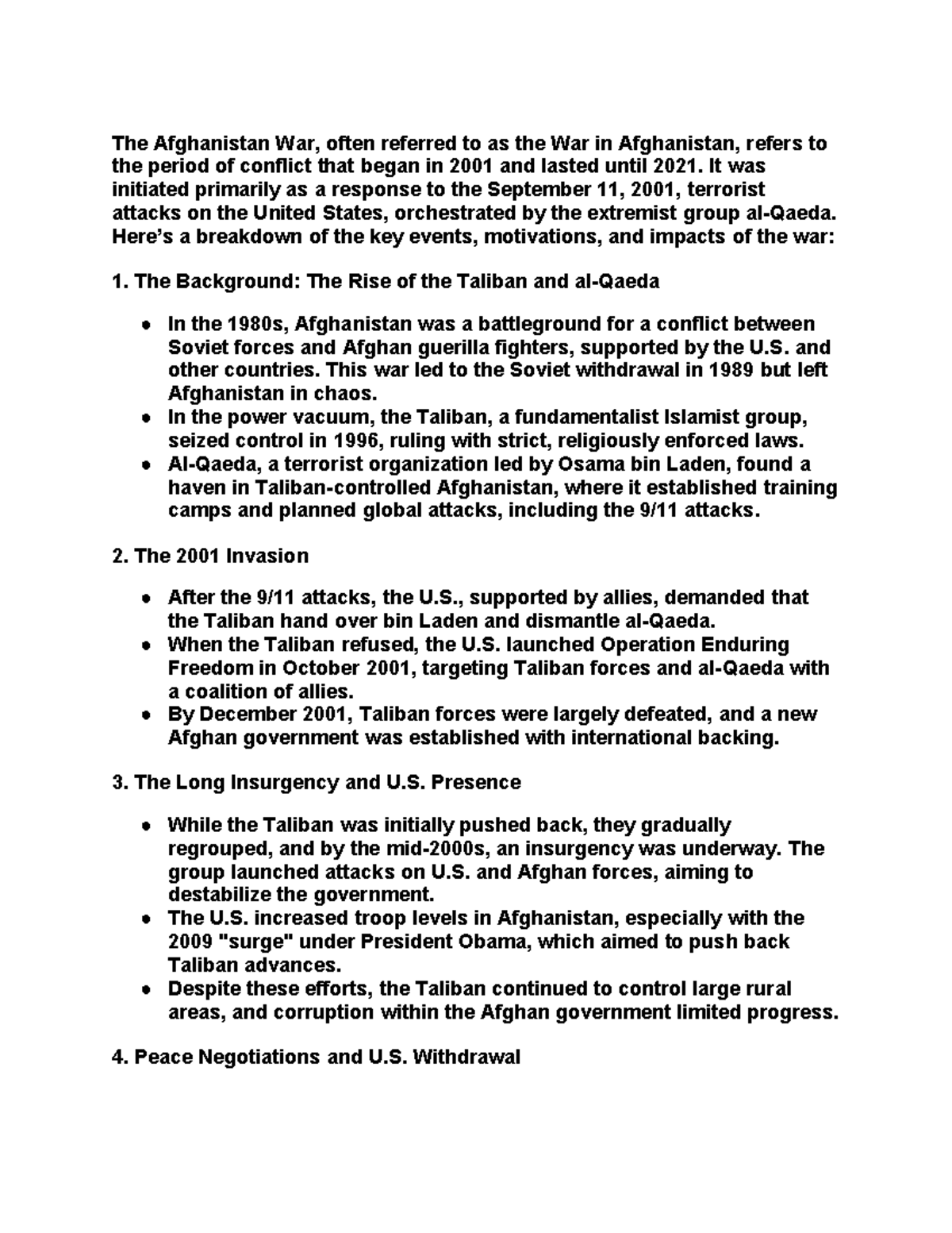 Afghanistan war notes complete - The Afghanistan War, often referred to ...