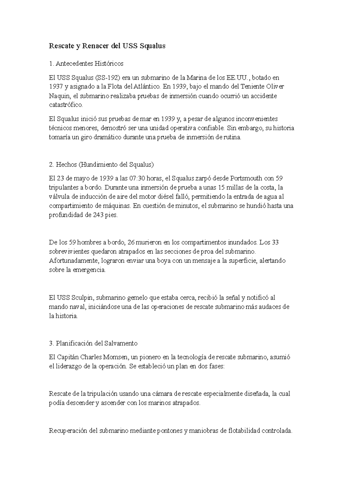 USS Squaluss - dasdasdasd - Rescate y Renacer del USS Squalus ...
