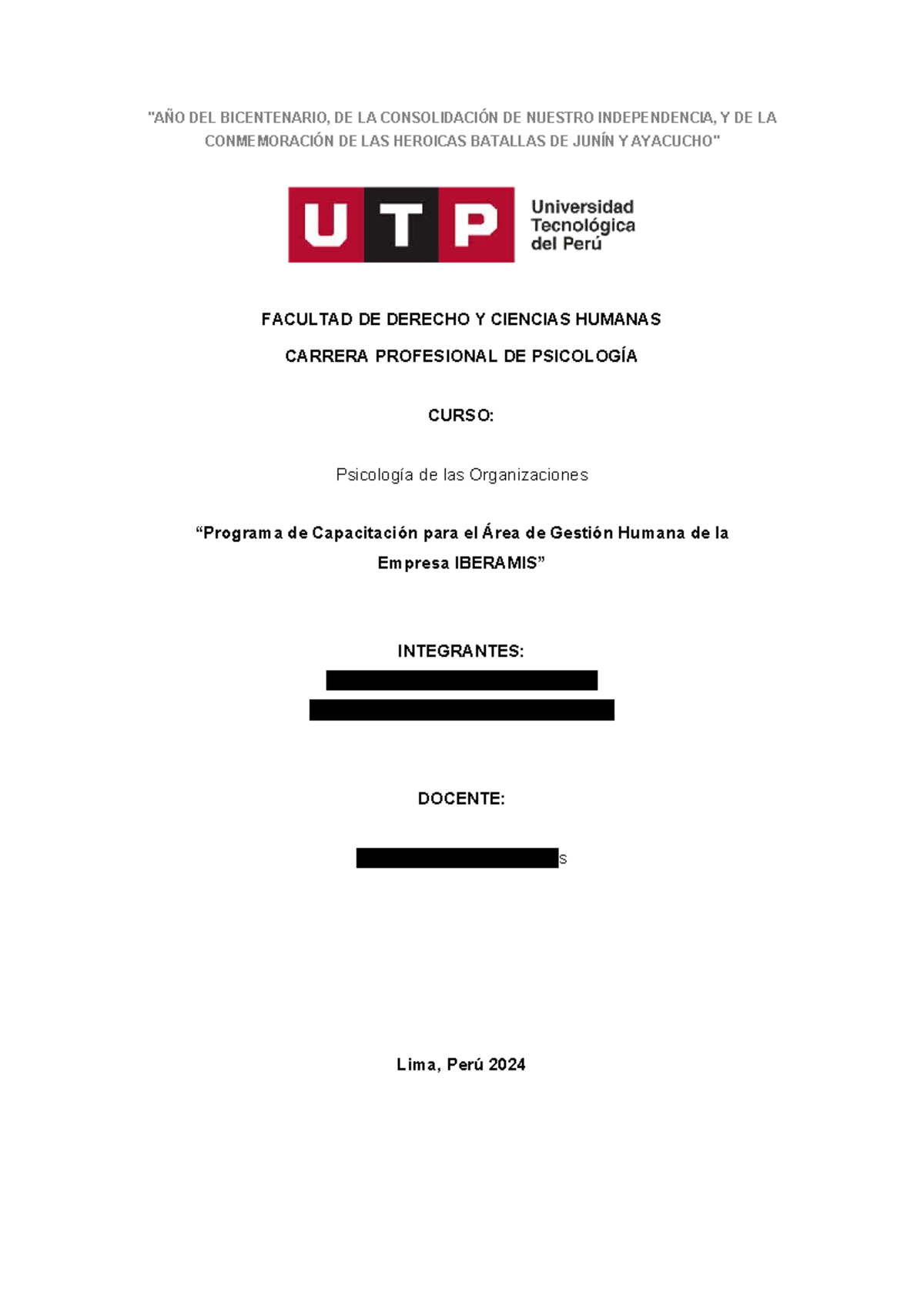 Trabajo Final: Programa de Capacitación en Psicología Organizacional ...