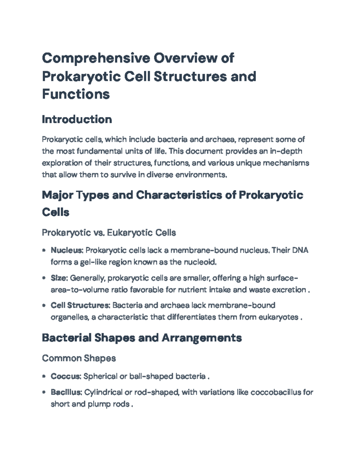 Comprehensive Study of Prokaryotic Cell Structures and Functions ...