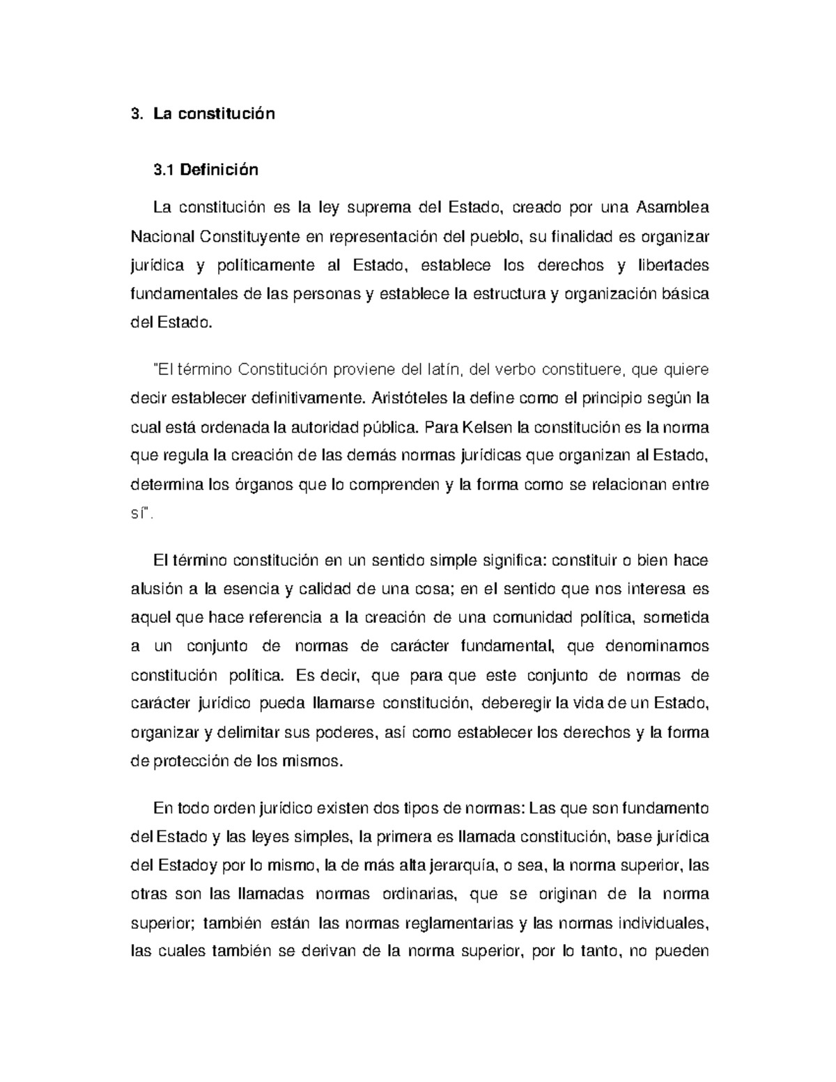 3. La Constitución: Definición y Estructura Fundamental - Studocu