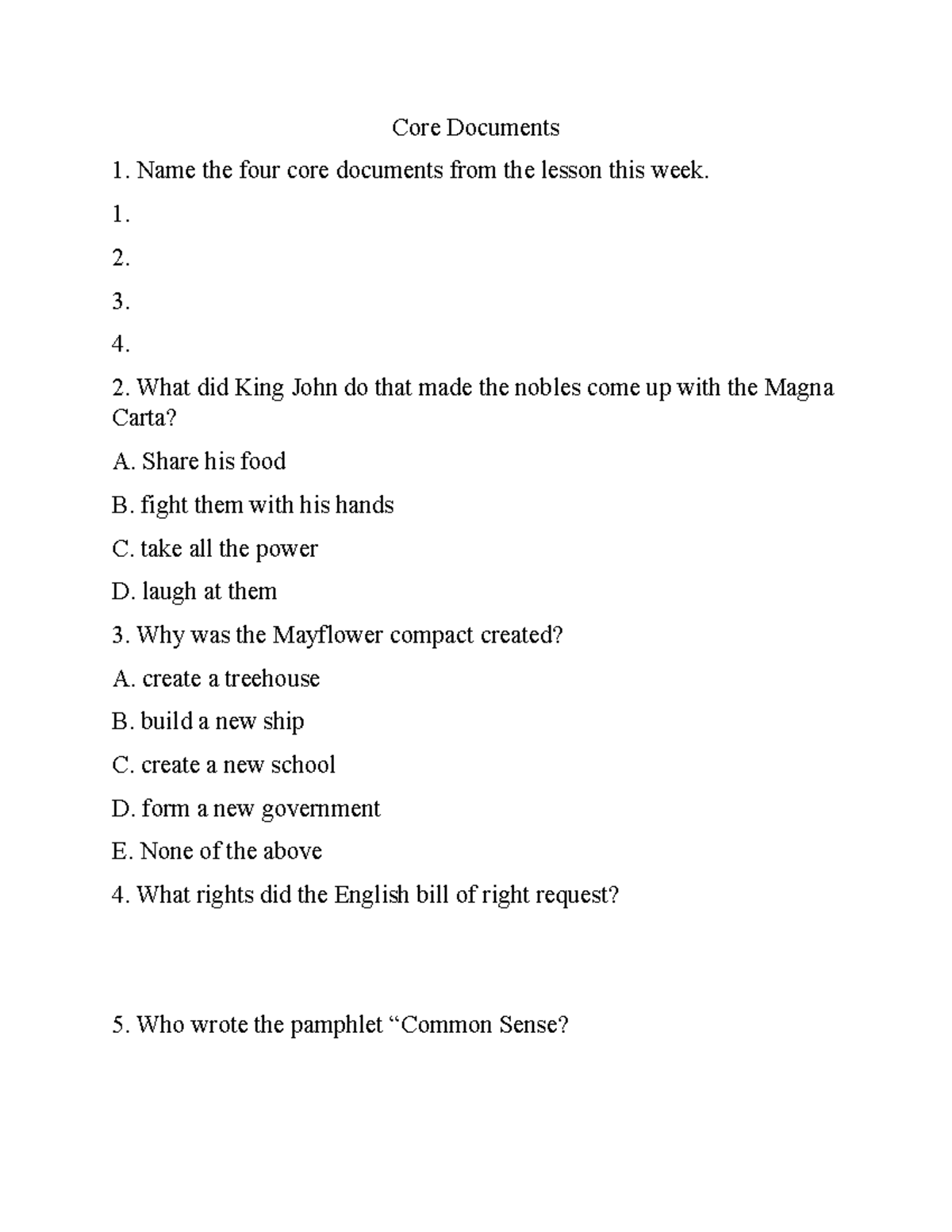 Core Documents - Key Concepts from This Week's Lesson - Studocu
