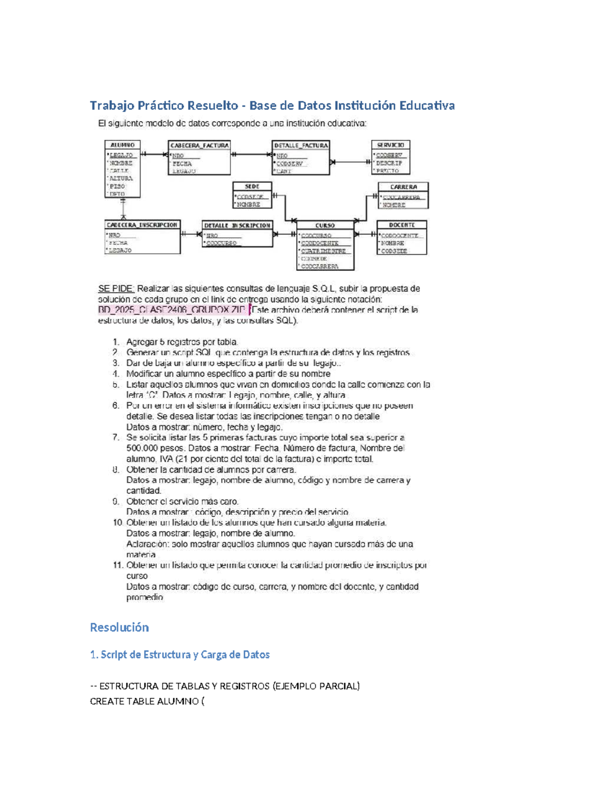TP BD Resuelto - Ejercicios de Base de Datos Aplicadas - Studocu
