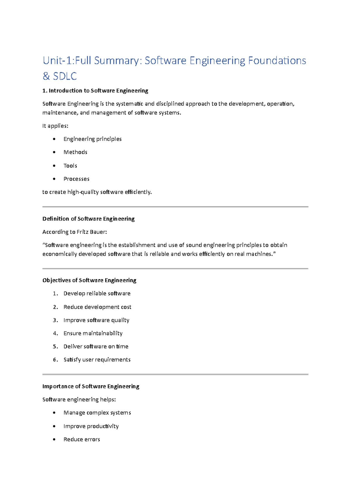 Software Engineering Foundations: SDLC Overview and Design Principles ...