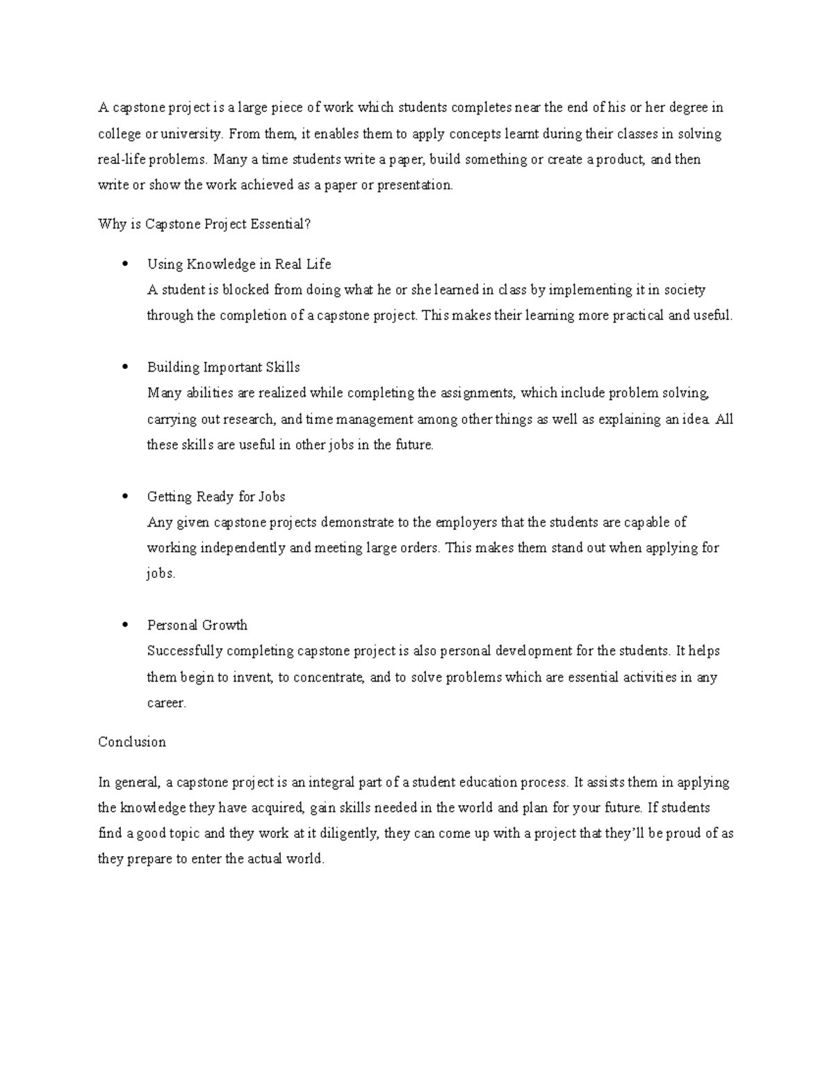 Capstone Project Overview: Importance and Impact on Student Skills ...