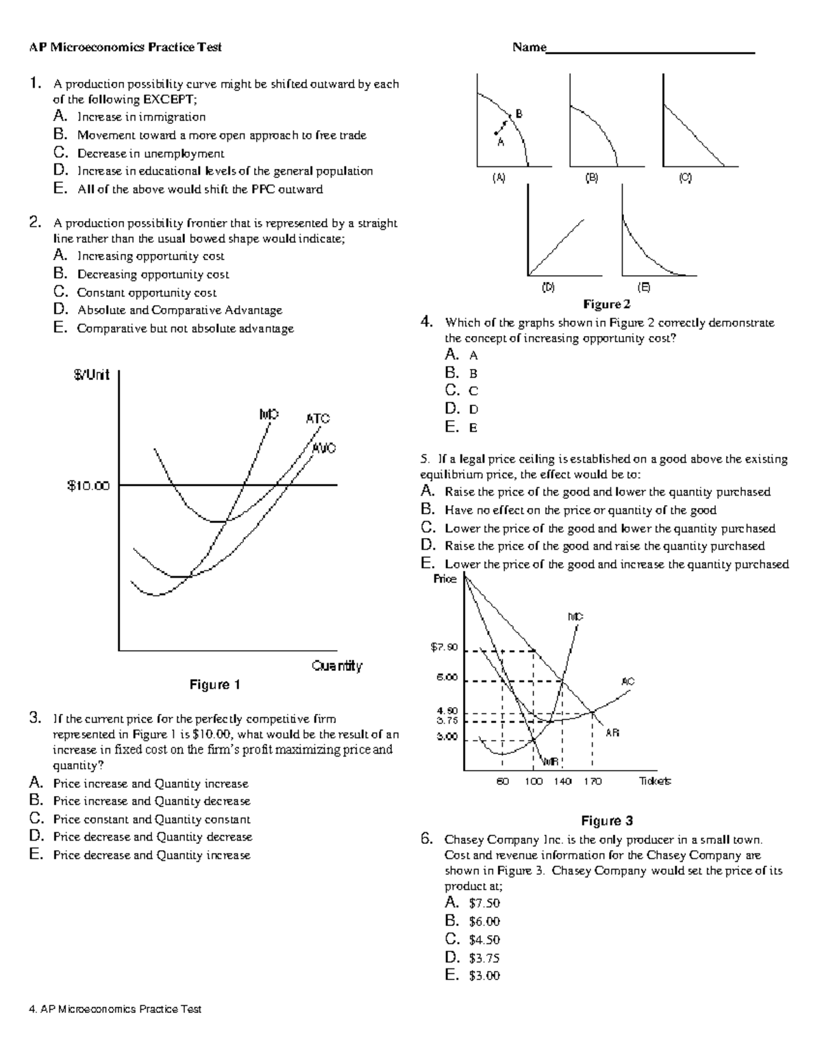 AP Microeconomics Practice Test Questions and Answers - Studocu