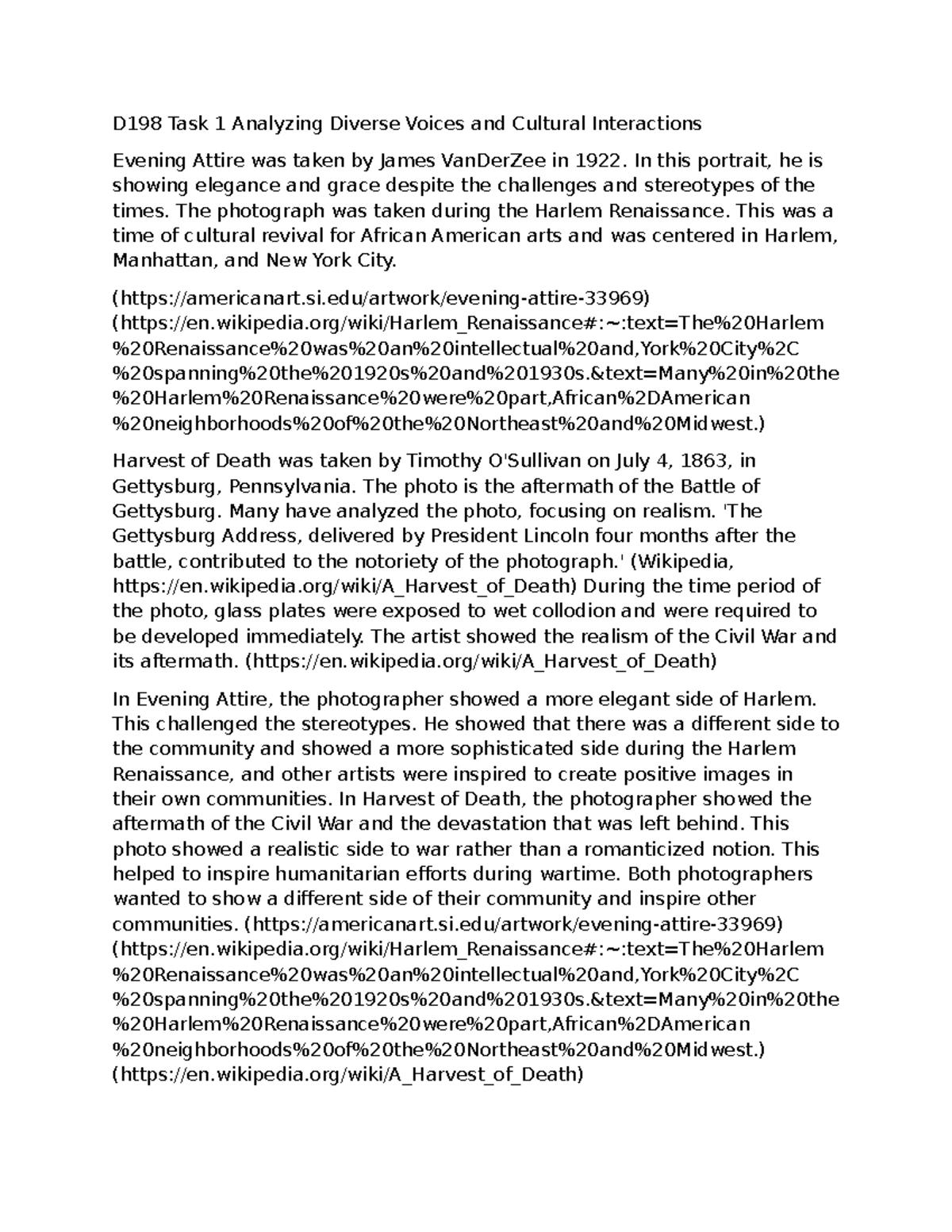 D198 Task 1: Analyzing Cultural Interactions in Photography - Studocu