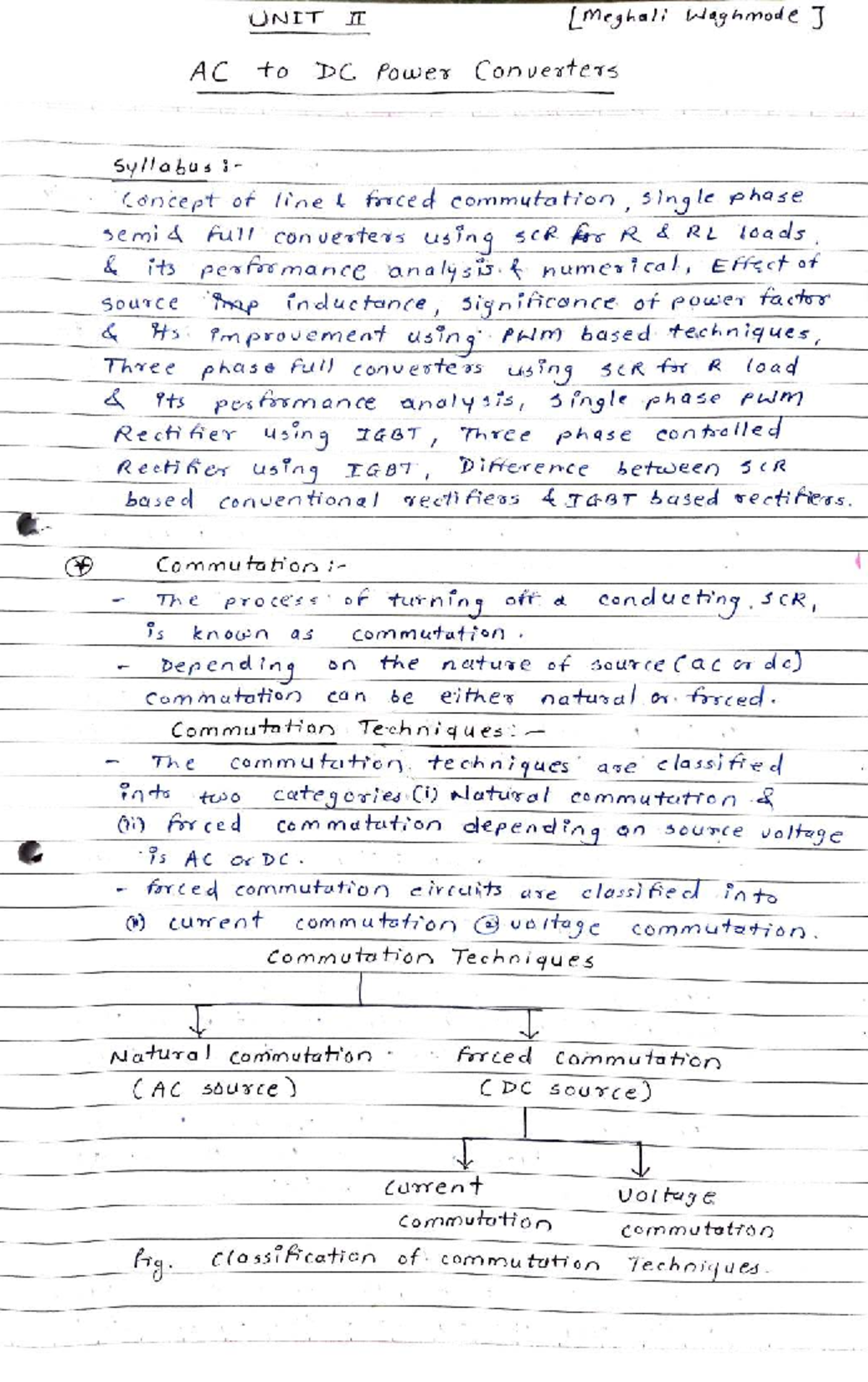 Notes-Unit II-AC to DC Power Converters: SCR & IGBT Analysis - Studocu