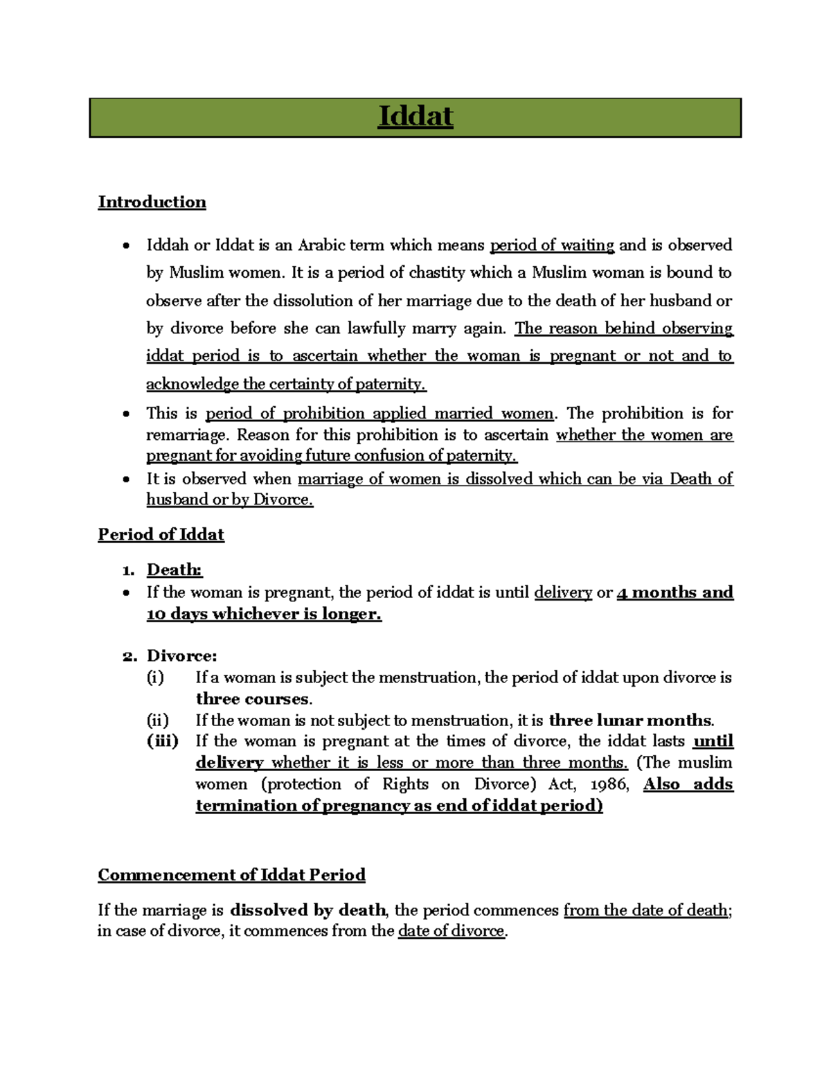 03 Iddatdower docx 1 1 - IDDAT - Iddat Introduction - Iddah or Iddat is ...