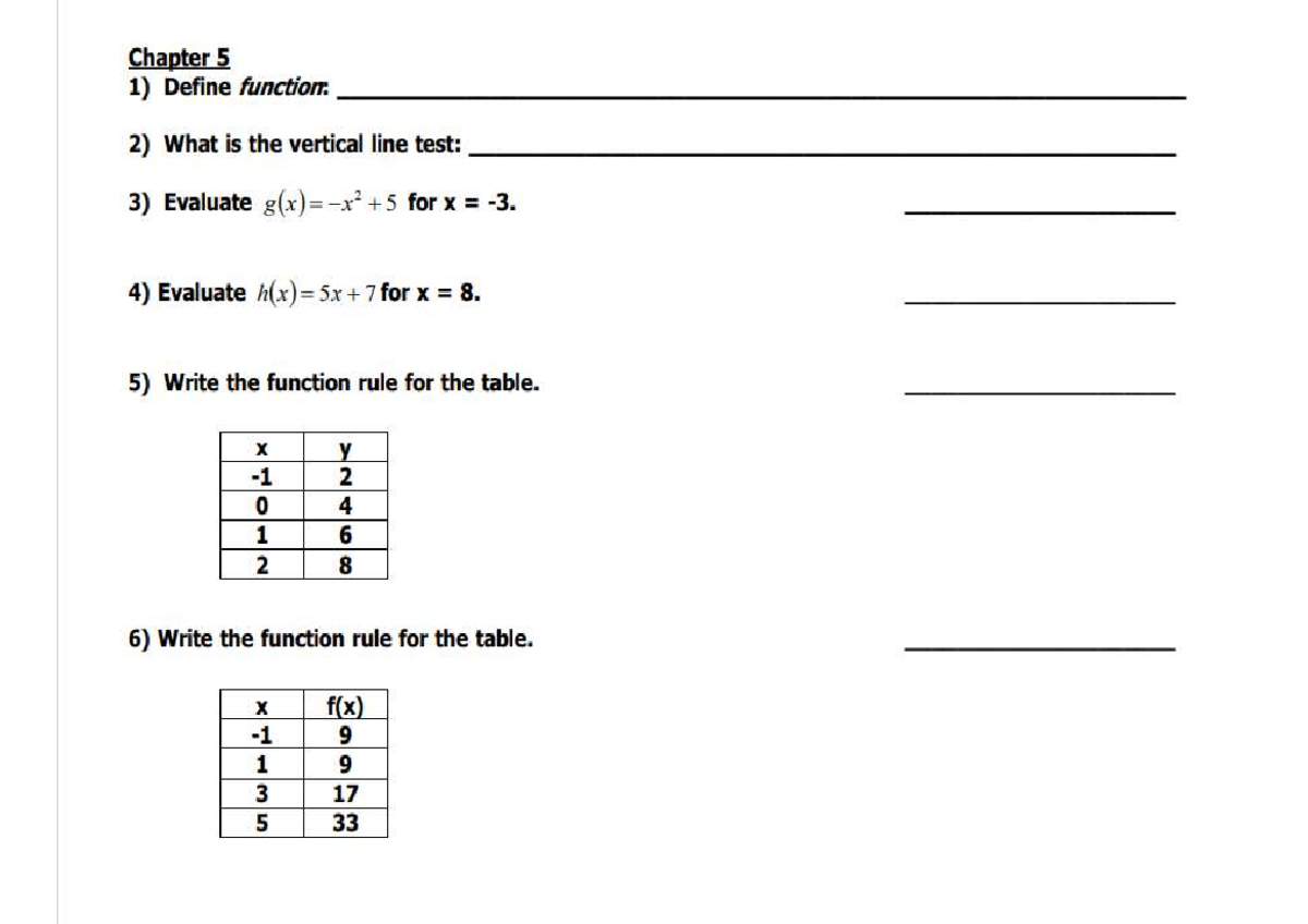 S2 merged s2 merged - Practice problems - Chapter 5 1) Define function ...