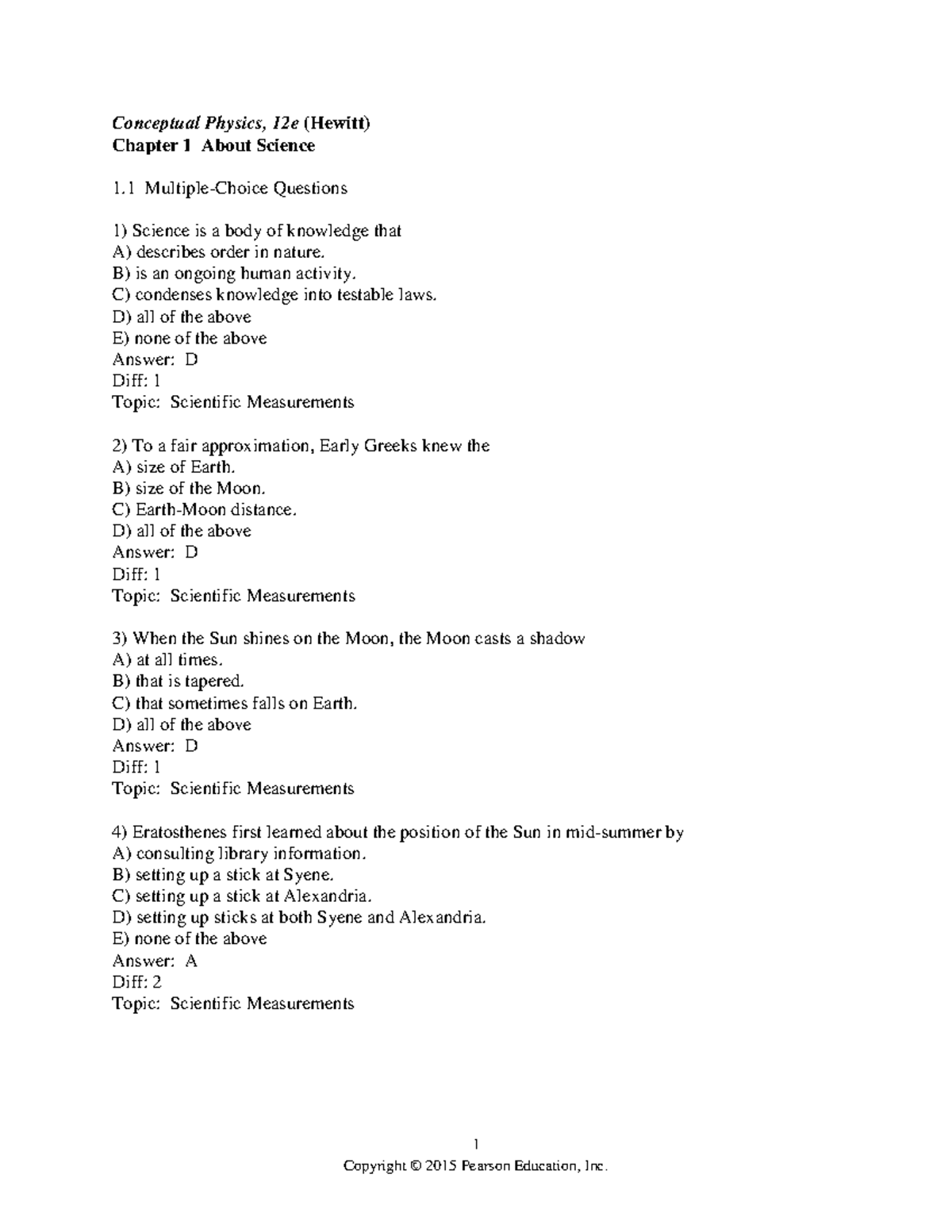 Conceptual Physics Chapter 1 Study Notes - Science Fundamentals - Studocu