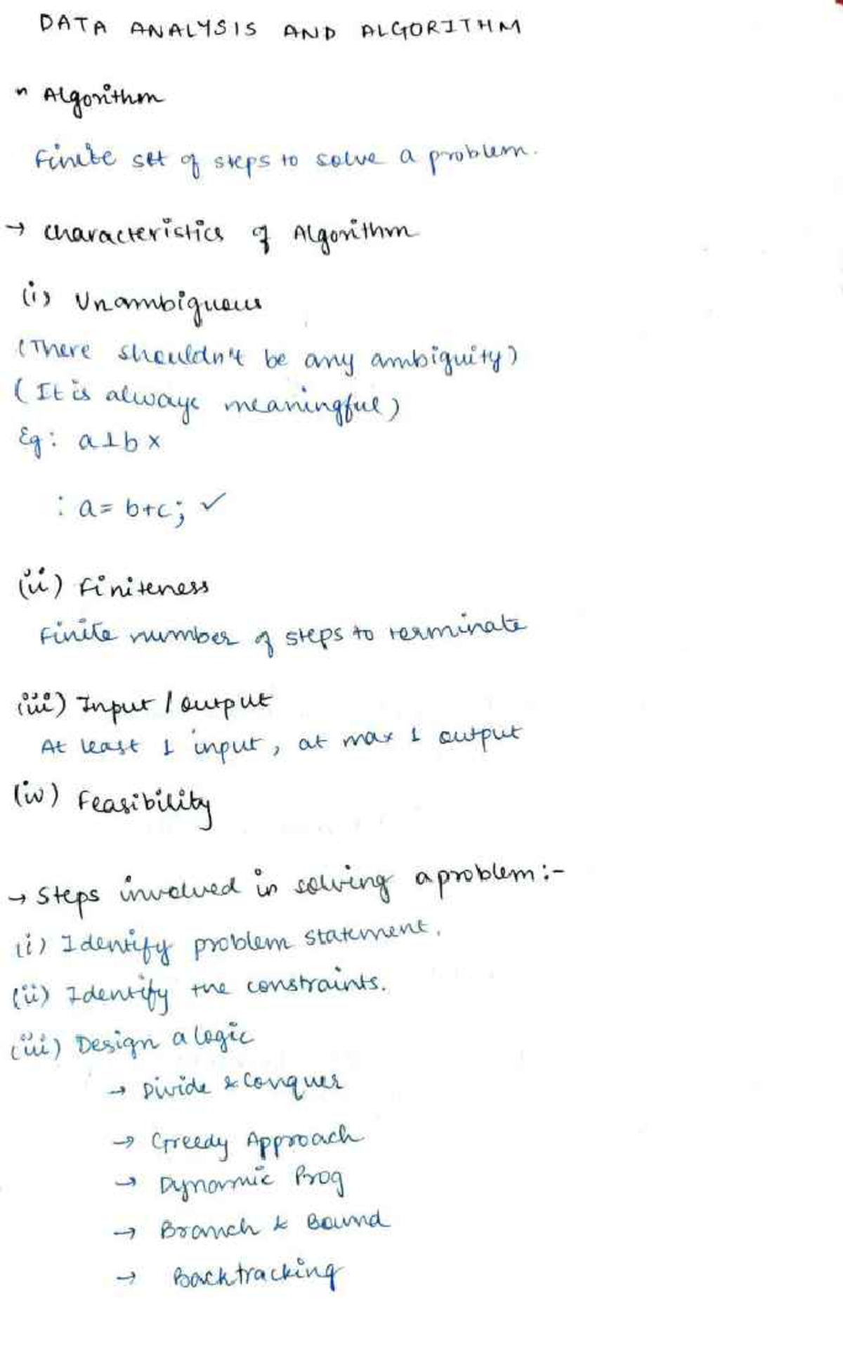 DAA Notes - Data Analysis and algorithms - DATA ANALYSIS AND ALGORITHM ...