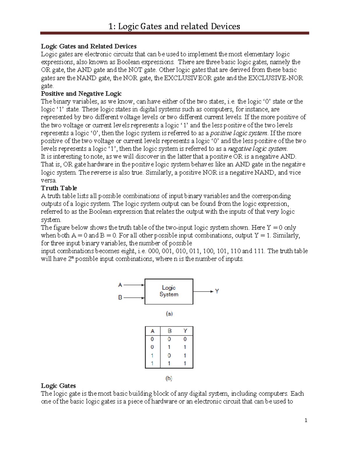 2: Logic Gates and Related Devices - Overview and Functions - Studocu