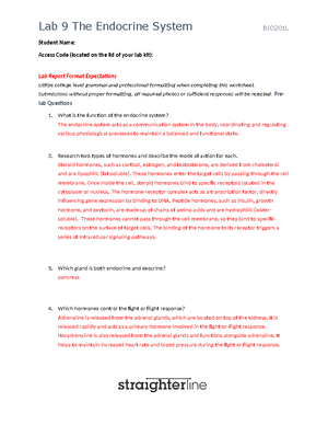 BIO201 Lab 7 - assignment - Student Name: Access Code (located on the ...