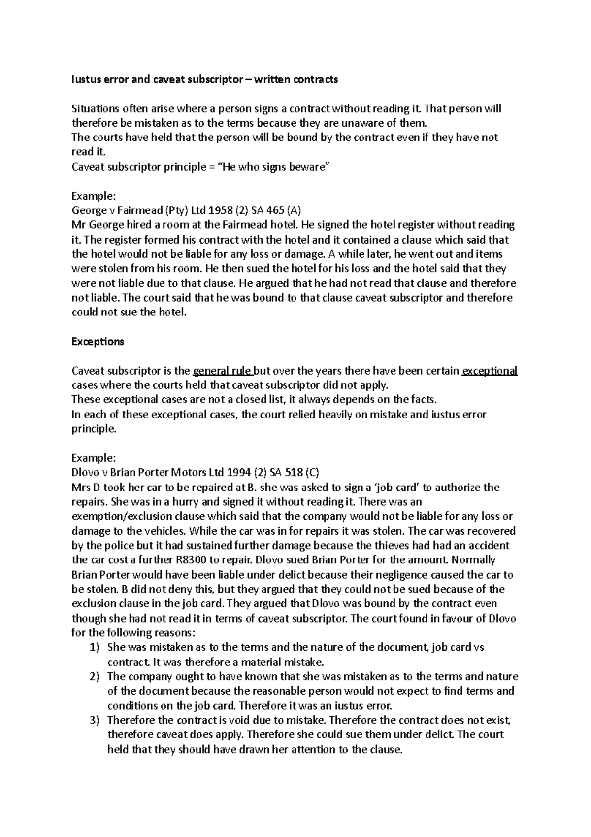 CML 2023 Part C: Iustus Error & Caveat Subscriptor Principles Explained ...