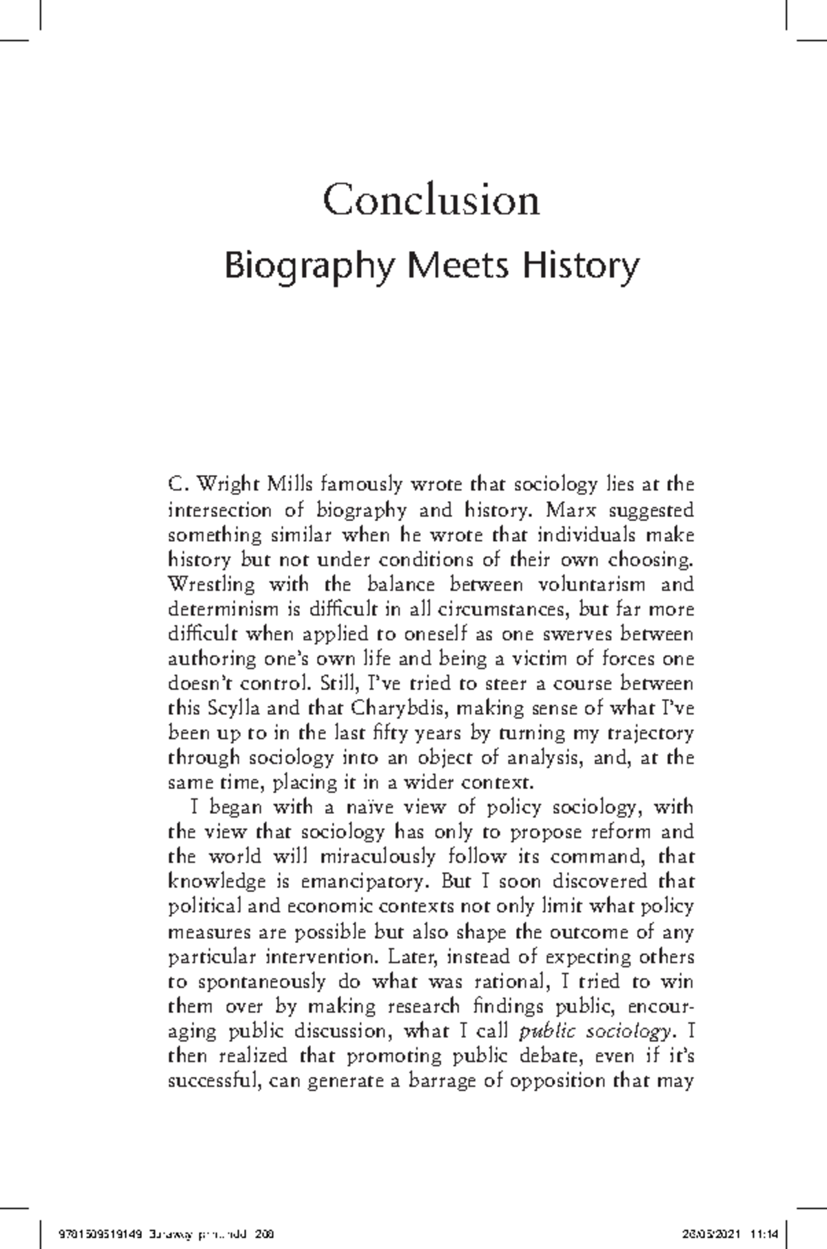 Burawoy 2021: Insights from Sociology's Interplay of Biography and History - Studocu