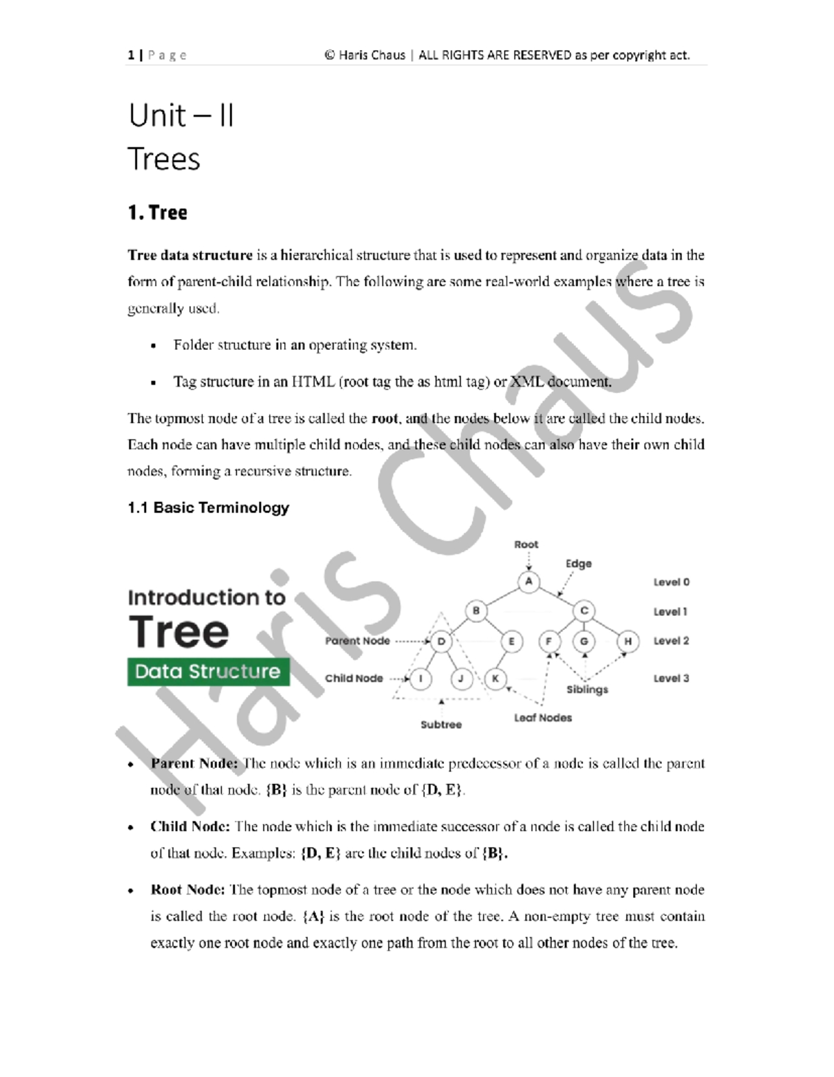 DSA Unit 2 Trees: Comprehensive Notes and Key Concepts - Studocu