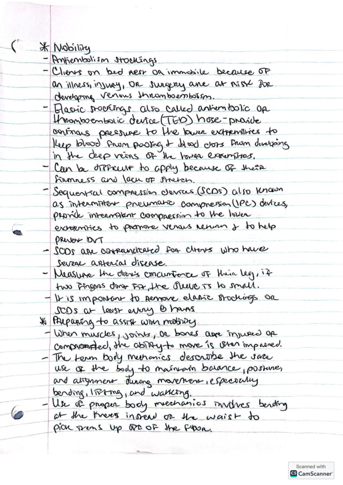Mobility Skills Notes for Nursing (NURS 101) - Studocu