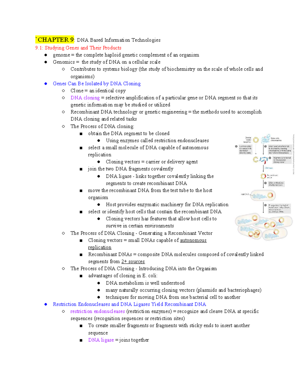 DNA-Based Information Technologies: Cloning & Recombinant DNA ...