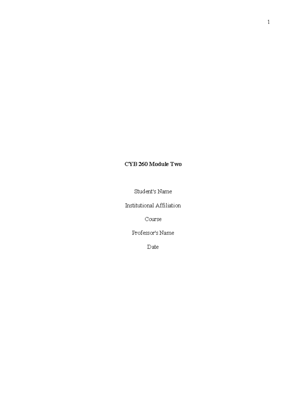 CYB 260 Module Two: Privacy Issues and Regulations Analysis - Studocu