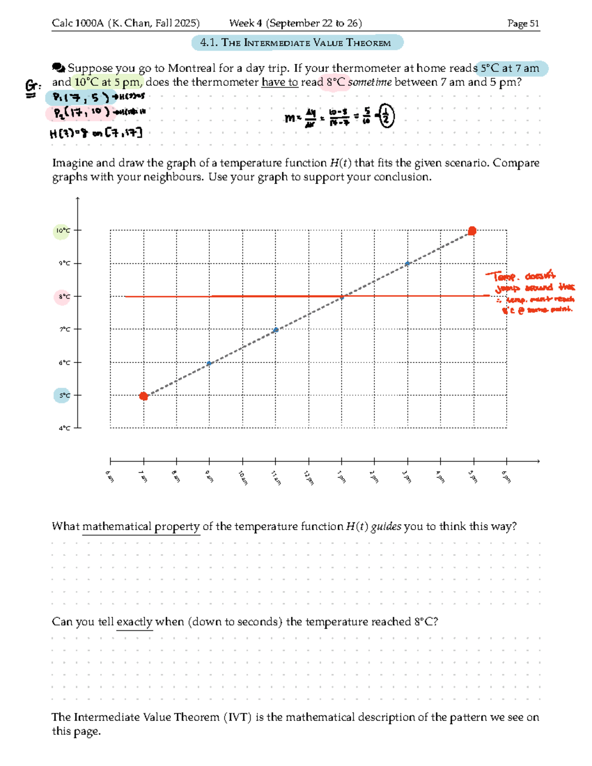 Calc (K. Chan, Fall 2025) Week 4 Notes on IVT and Limits - Studocu