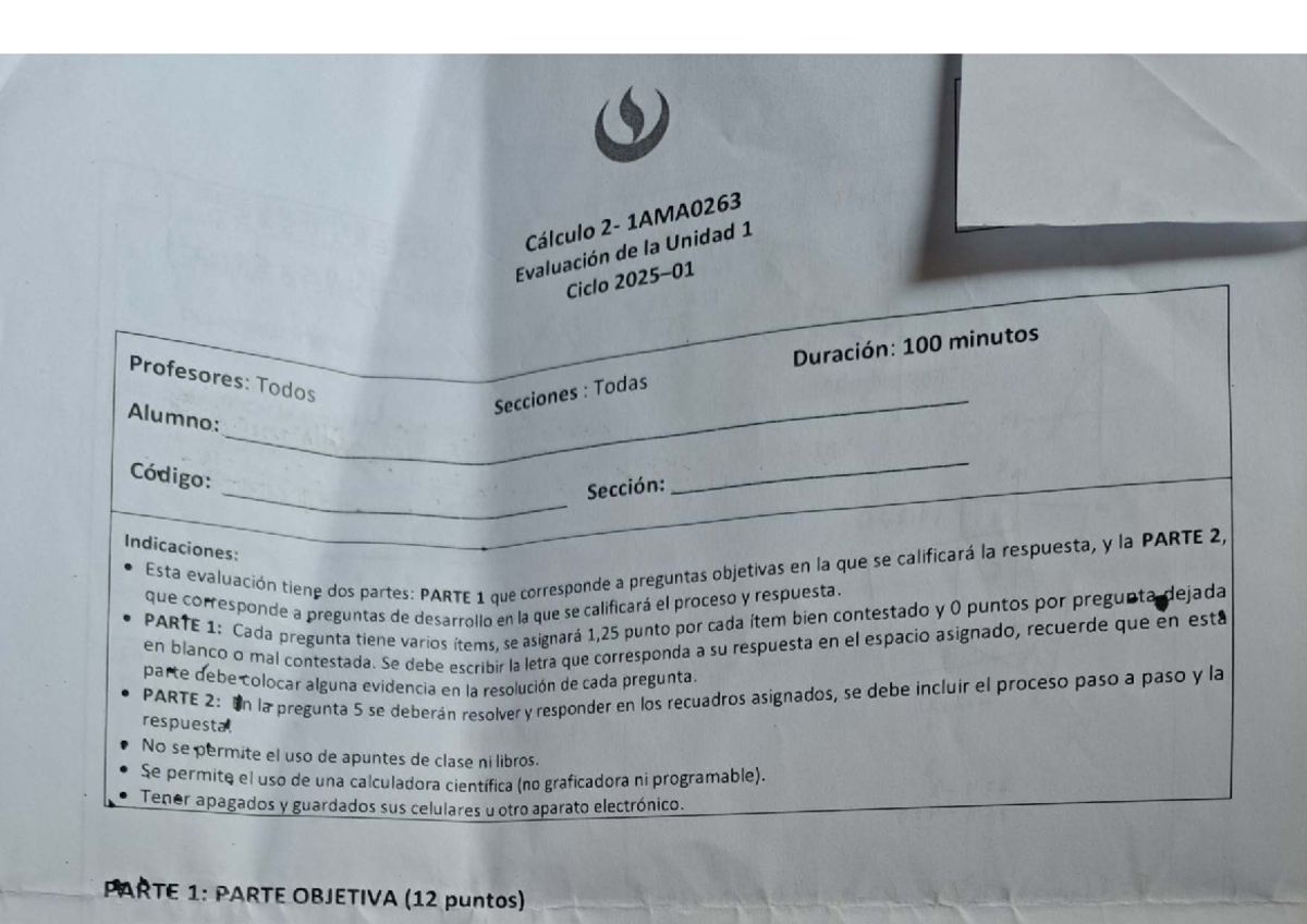 1AMA0263 Evaluación Unidad 1 Preguntas y Respuestas Detalladas ...