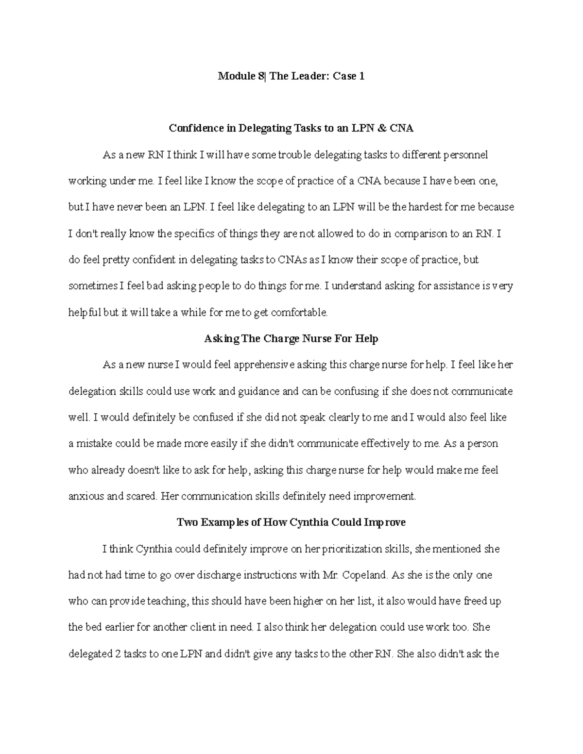 Module 2 ATI Nurse’s Touch The Leader Case 4 Quality Improvement-2 - 1 ...